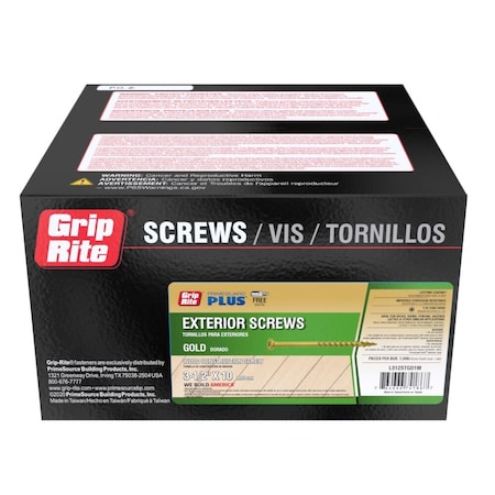 Grip-Rite Deck Screw, #10 x 3-1/2 in, Flat Head, Torx Drive LP312STTBK ...