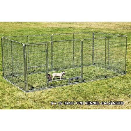 K9 Kennel Store 6ft X 8ft Basic Dog Kennel Pro Galvanized BPR6X8FK | Zoro