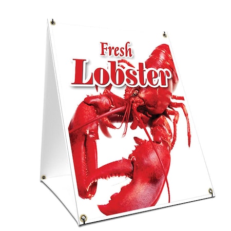 Signmission Lobster, 24 Inch x 18 Inch A-frame Yard Sign, Plastic Sign ...