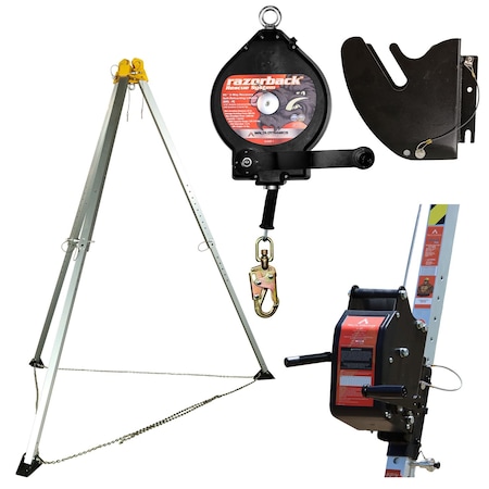 Malta Dynamics 7ft Confined Space Rescue Tripod, 90ft 3-Way Self ...