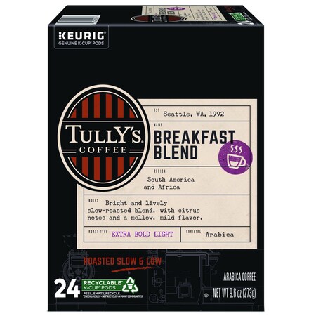 Tullys Coffee Breakfast Blend, Coffee, 24 PK 192719 | Zoro