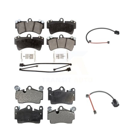 Tec Front Rear Ceramic Brake Pad Extra Wear Sensor Kit For Audi Q7 ...