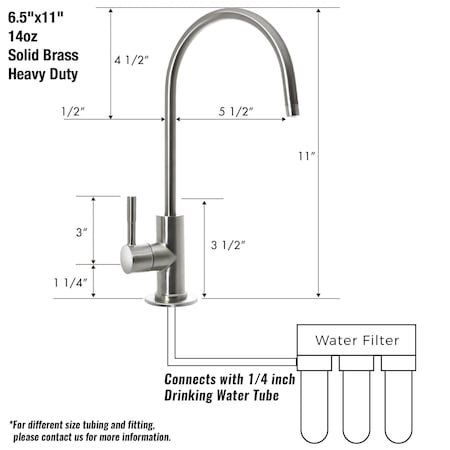 Ispring Heavy Duty Faucet for RO System GA1-BN | Zoro