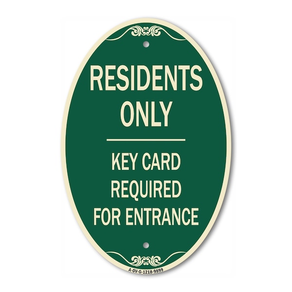Signmission Residence-only-key Card Green & Tan, 12 Inch X 18 Inch ...
