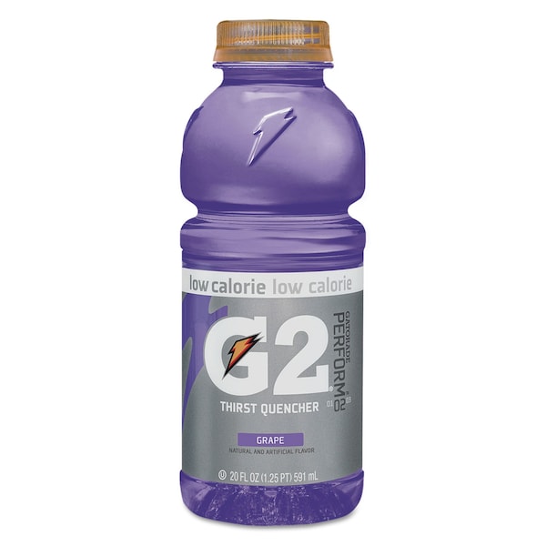 Gatorade G2 Perform 02 Low-Calorie Thirst Quencher, Grape, 20 oz Bottle ...