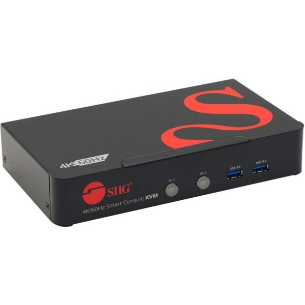 Siig SIIG 2 Port DisplayPort 1.2 4K 60Hz KVM Switch with USB 3.0, Audio ...