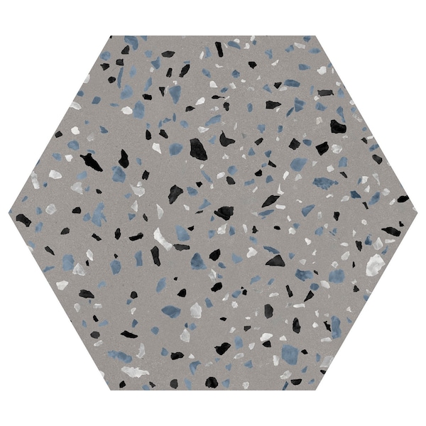 Andova Tiles Kallisto 8-in. x 9-in. Hexagon Terrazzo Matte Porcelain ...