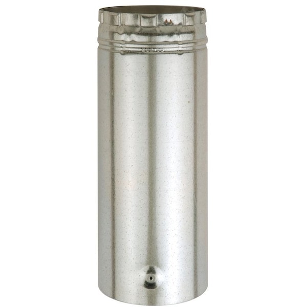 Ameri-Vent Type B Gas Vent Pipe, 4 in OD, 12 in L, Galvanized Steel ...