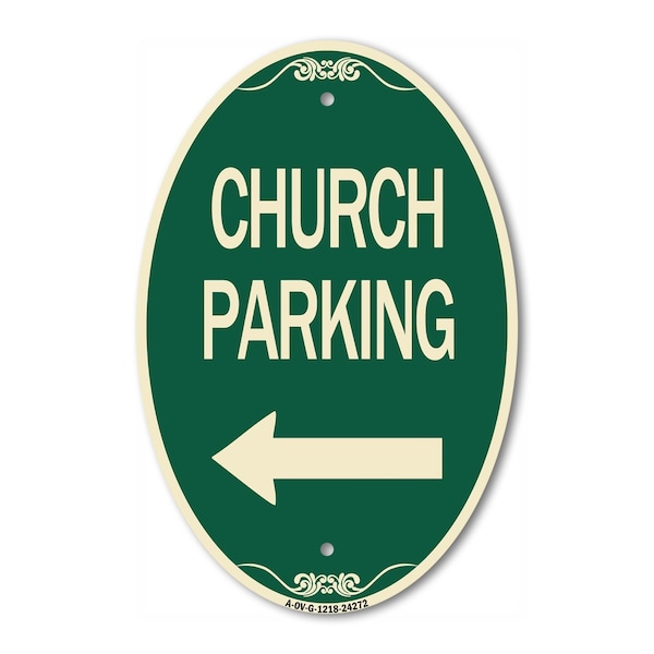 Signmission Church Parking With Left Arrow, 12 Inch X 18 Inch ...