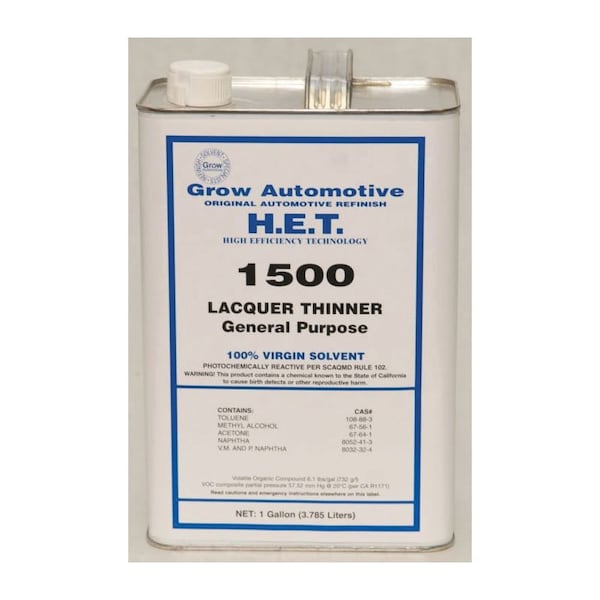 Grow Automotive Multi-Purpose Lacquer Thinner, Gallon 1500/01 | Zoro