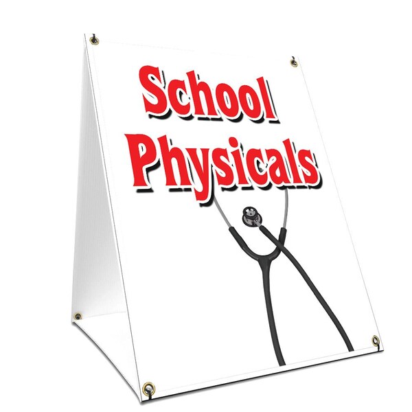Signmission School Physicals, 36 Inch x 24 Inch A-frame Yard Sign ...