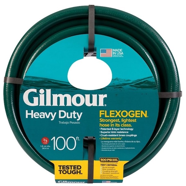Flexogen Gilmour 1034100 Garden Hose, 100 ft L, Rubber 834101-1001 | Zoro