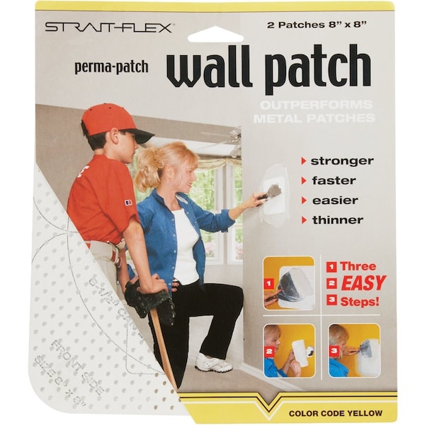 Strait-Flex Perma-Patch 8''x8'' Compound Drywall Patch, 2PK PP-2PK | Zoro