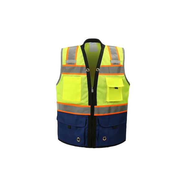 2W International Premium Surveyor Vest, Royal Blue, Large, Class 2 ...