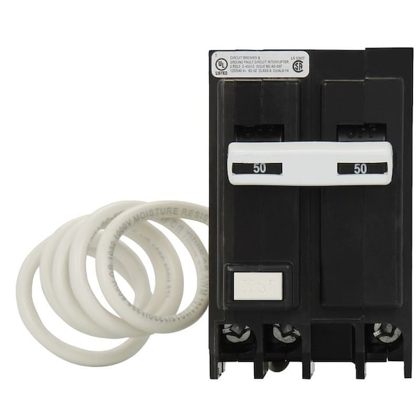 CUTLER-HAMMER 50A, 2 pole Circuit Breaker, GFTCB, 120/240V AC, - GFTCB250