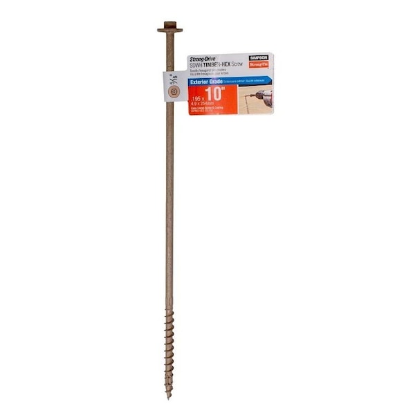 Simpson Strong-Tie Strong-Drive SDWH Timber Screw, 10 in L, Large Hex ...