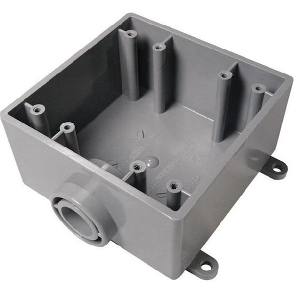 Cantex 5133381U 0.75 in. PVC 2 Gang FSE Outdoor Switch & Outlet Box ...