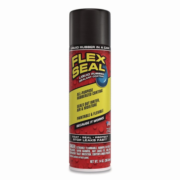 Flex Seal Liquid Rubber Sealant Coating Spray, 14 oz Can, Black FSR20 ...