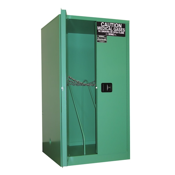 Securall Cylinder Storage Cabinet, Green, Steel MG109HFL | Zoro