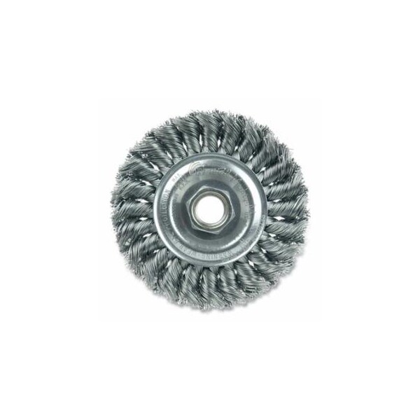 Weiler Standard Twist Knot Wire Wheel, 4 in dia, 1/2 in W Face, Steel ...