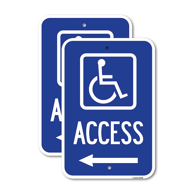 Signmission Access With Updated Isa Symbol and Left Arrow, 12'' X 18 ...