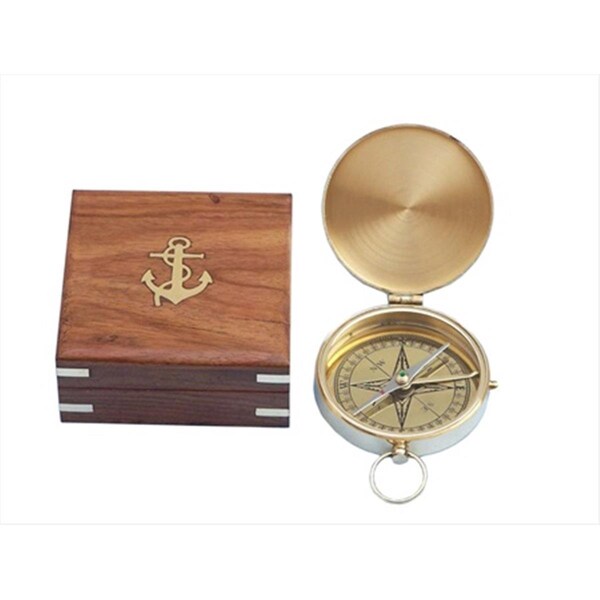 Handcrafted Model Ships Solid Brass Gentlemens Compass With Rosewood ...