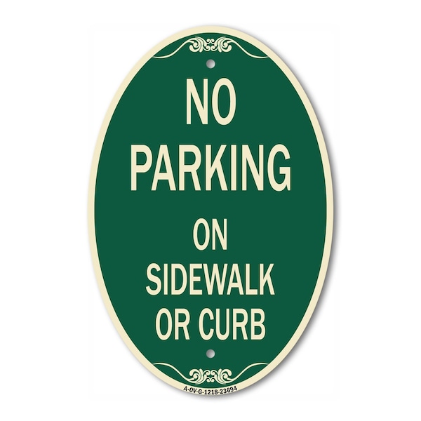 Signmission No Parking on Sidewalk or Curb, 12 Inch X 18 Inch ...