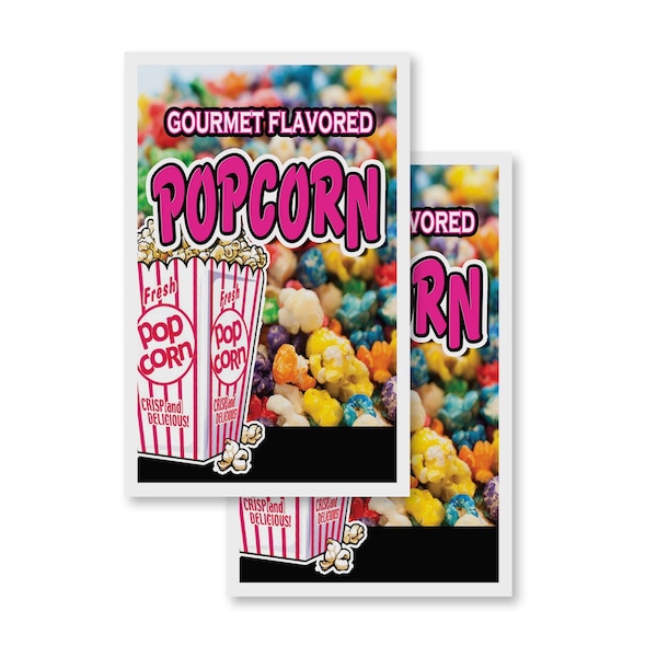 Signmission Gourmet Flavored Popcorn, Vinyl Decals Only 24 Inch x 36 ...