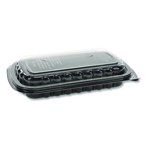 Pactiv MealMaster Rib Container, 10 x 7.1 x 2.1, Black/Clear, Plastic ...