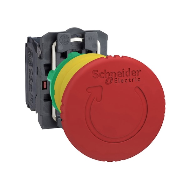 Schneider Electric Emergency Stop Push Button, 22 mm, 1NO/1NC, Red XB5AS8445 | Zoro