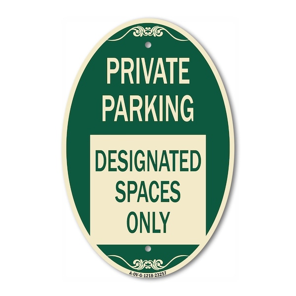 Signmission Private Parking Designated Spaces Only, 12 Inch X 18 Inch ...