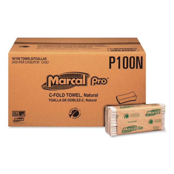 Marcal Pro Multifold Paper Towels, 1 Ply, 150 Sheets, 127 ft, Natural ...