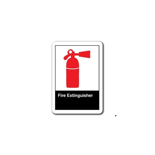 Signmission Fire Extinguisher 7inx10in Plastic Safety Sign ansi osha, 7 ...