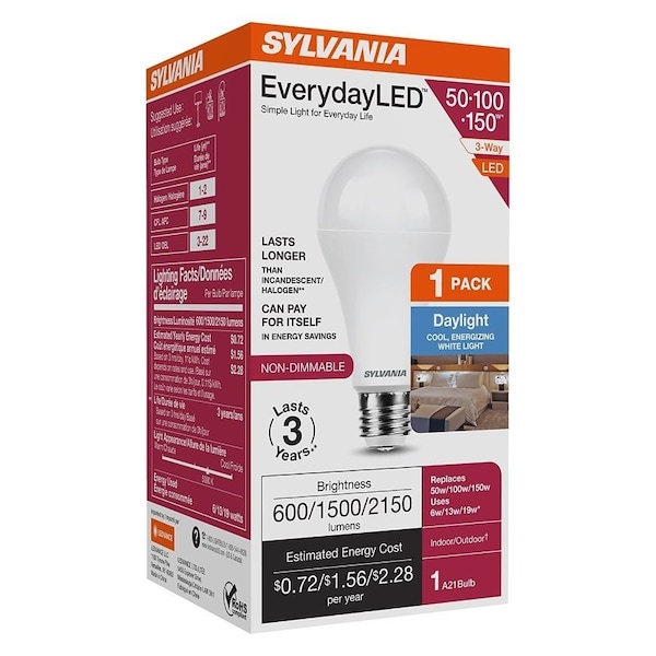 Sylvania BULB LED 3WY DAYLT 50/100/150W 42053 | Zoro