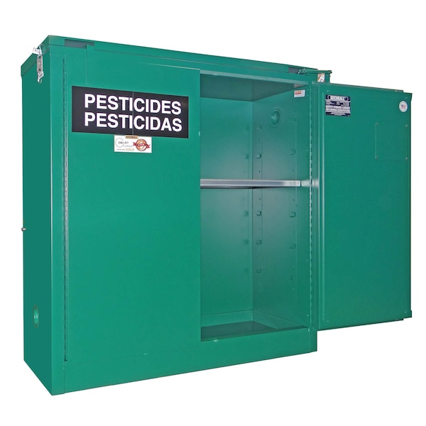 Securall Pesticide Storage Cabinet, 30 Gallon, 1 Shelves, 43 in W x 46 ...