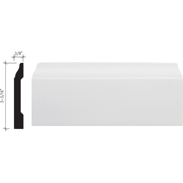 Inteplast Building Products 3/8'' W.x3-3/16'' H.x8 ' L. Crystal Wht ...