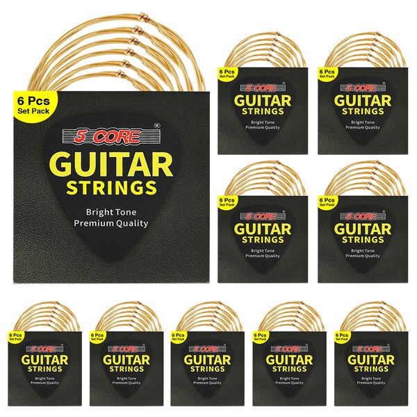 5 Core Acoustic Guitar Strings, 10 Set Pure Phosphor Bronze Guitar ...