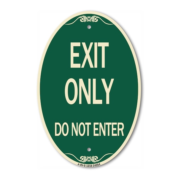 Signmission Exit Only Do Not Enter, 12 Inch X 18 Inch Architectural ...