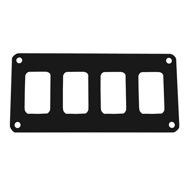 Pacer Group Pacer Switch Panel - 4 Switch and 1 Row - 5.5in x 2.75in - Black Powder Coated ...