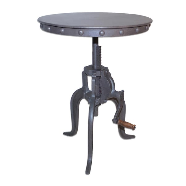 Guest Room Tanvi Industrial Adjustable Crank Accent Table - 18 x 18 x ...