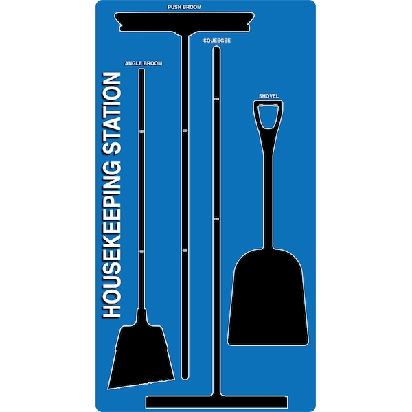 5S Supplies 5S Housekeeping Shadow Board Broom Station Version 6 - Blue ...