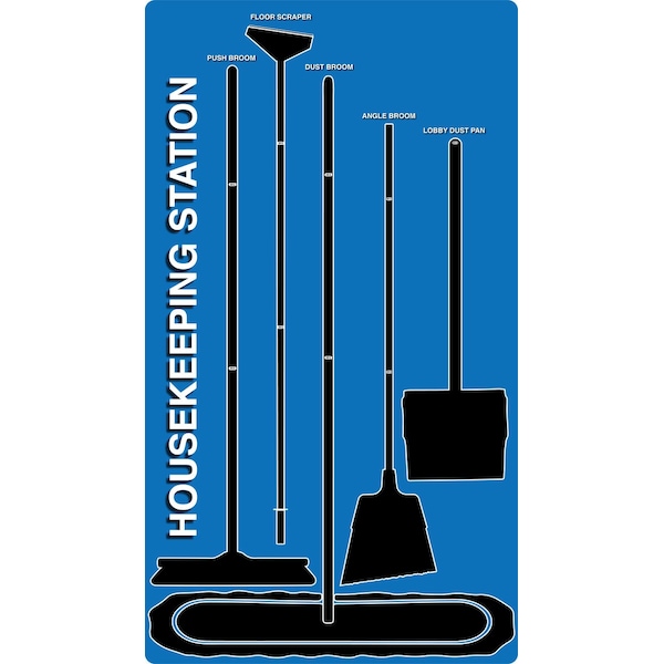 5S Supplies 5S Housekeeping Shadow Board Broom Station Version 9 - Blue ...