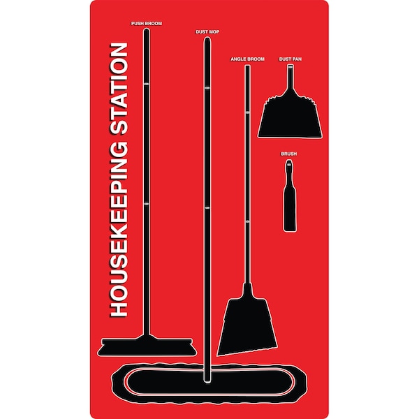 5S Supplies 5S Housekeeping Shadow Board Broom Station Version 11 - Red ...