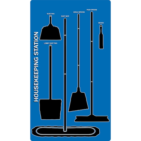 5S Supplies 5S Housekeeping Shadow Board Broom Station Version 2 - Blue ...