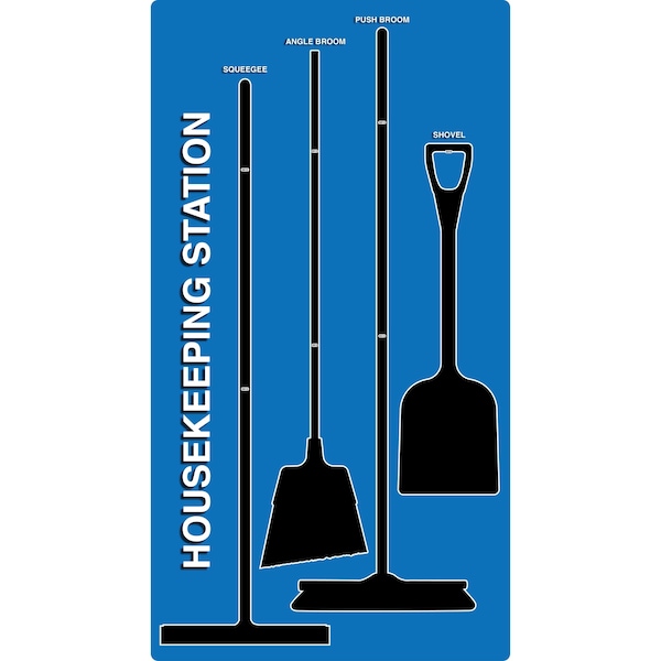 5S Supplies 5S Housekeeping Shadow Board Broom Station Version 6 - Blue ...