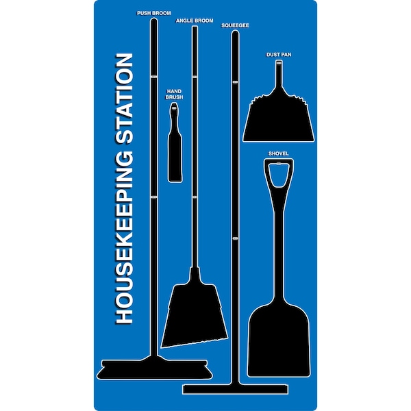 5S Supplies 5S Housekeeping Shadow Board Broom Station Version 8 - Blue ...
