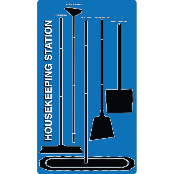 5S Supplies 5S Housekeeping Shadow Board Broom Station Version 9 - Blue ...