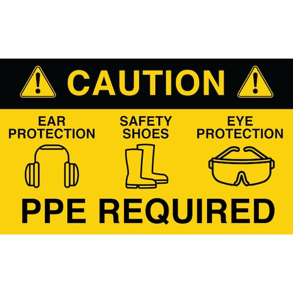 5S Supplies PPE Required Beyond this Point - Floor Sign 30in x 18in PPE ...