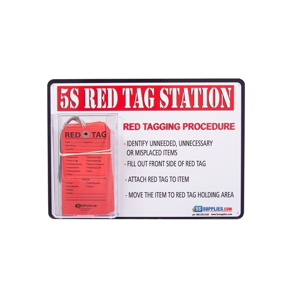 5S Supplies 5S Red Tag Station Sign 14in x 11in with 50 Red Tags 5S ...
