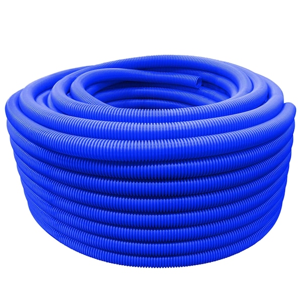 Hydromaxx 1 in. x 100 ft Flexible Corrugated Blue HDPE Non-Split Tubing Wire Loom ...
